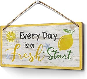 Amazon.com: Heuhuww InspirationalLemon Decor-Every Day is a Fresh Start ...