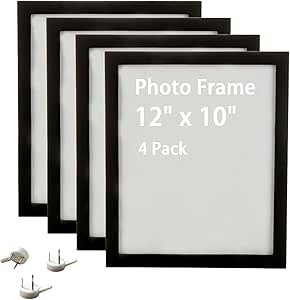 SENENQU 4 Pack 12x10 Inch Black Photo Frame, Solid Wooden Picture ...