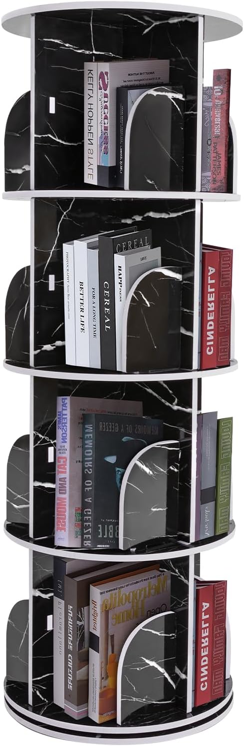Amazon.com: ZAWAYINE 4 Tier Rotating Display Bookshelf 360 Degrees ...