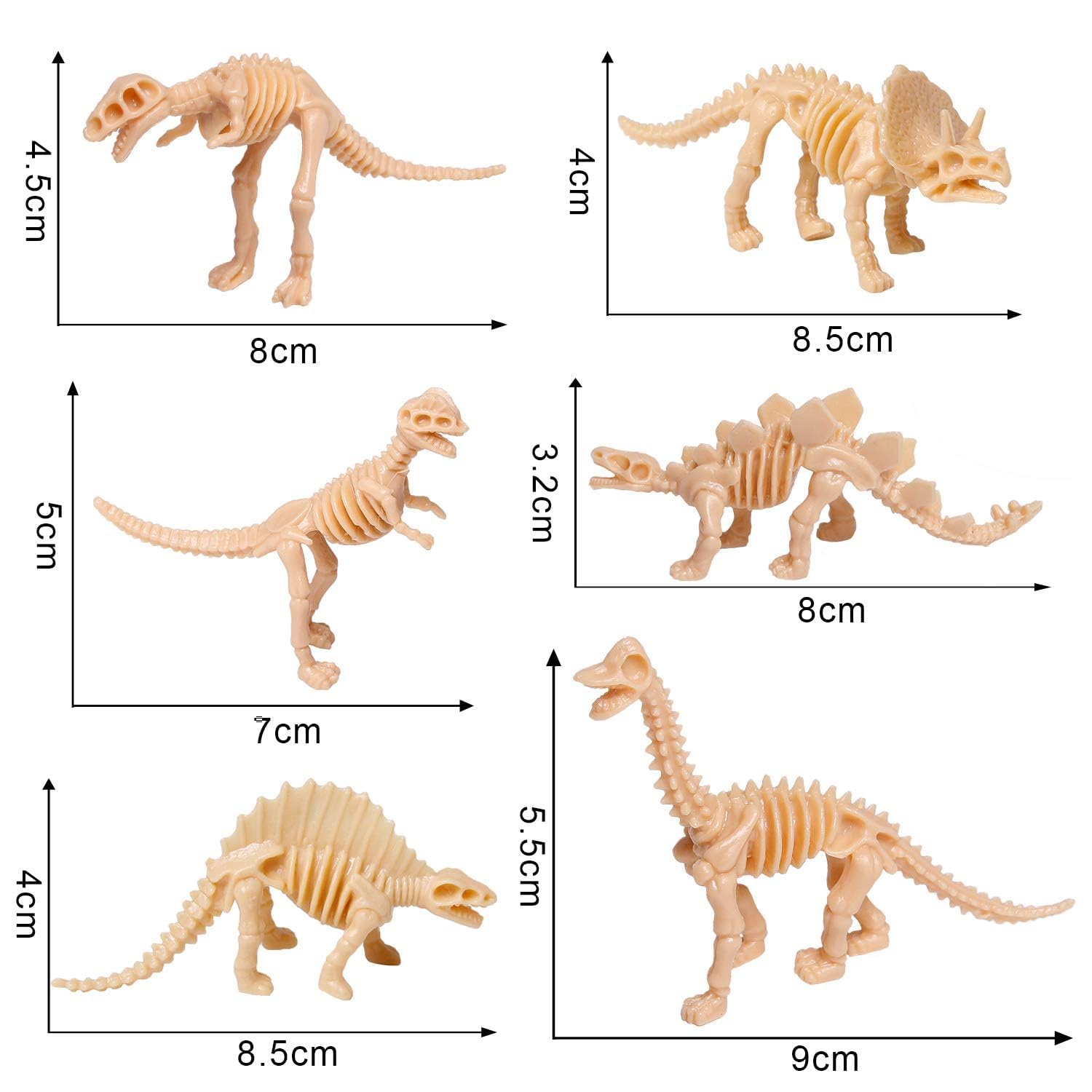 Snapklik.com : 30 Pack Dinosaur Fossil Skeletons 3.7 Inch Assorted ...
