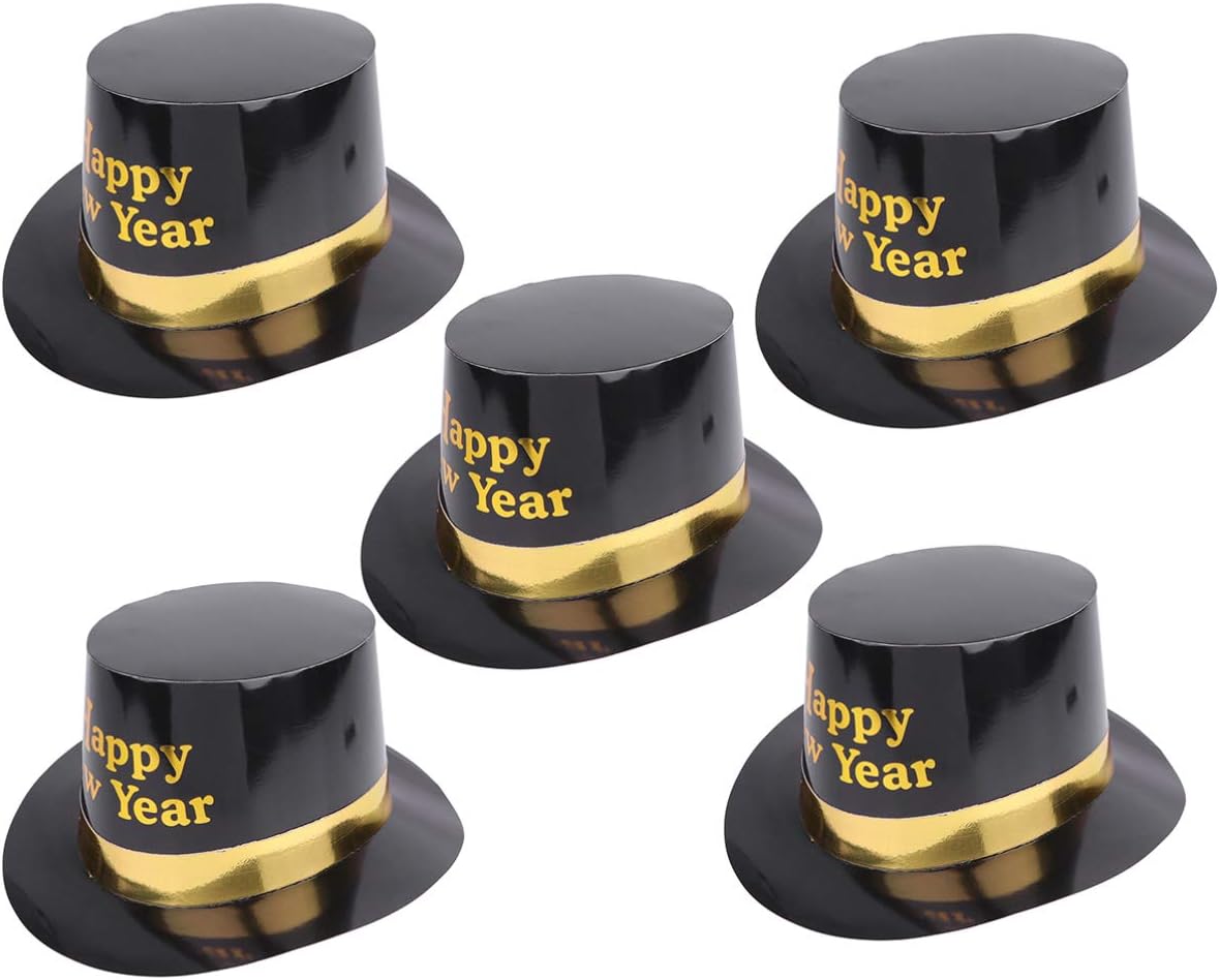 Amazon.com: Toyvian 5pcs Happy New Year Hats 2020 New Year Top Hats ...