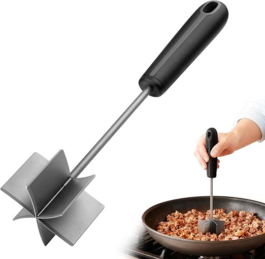 Amazon.com: Stainless Steel Meat Chopper & Masher, Coinicxcel 10 Inch ...