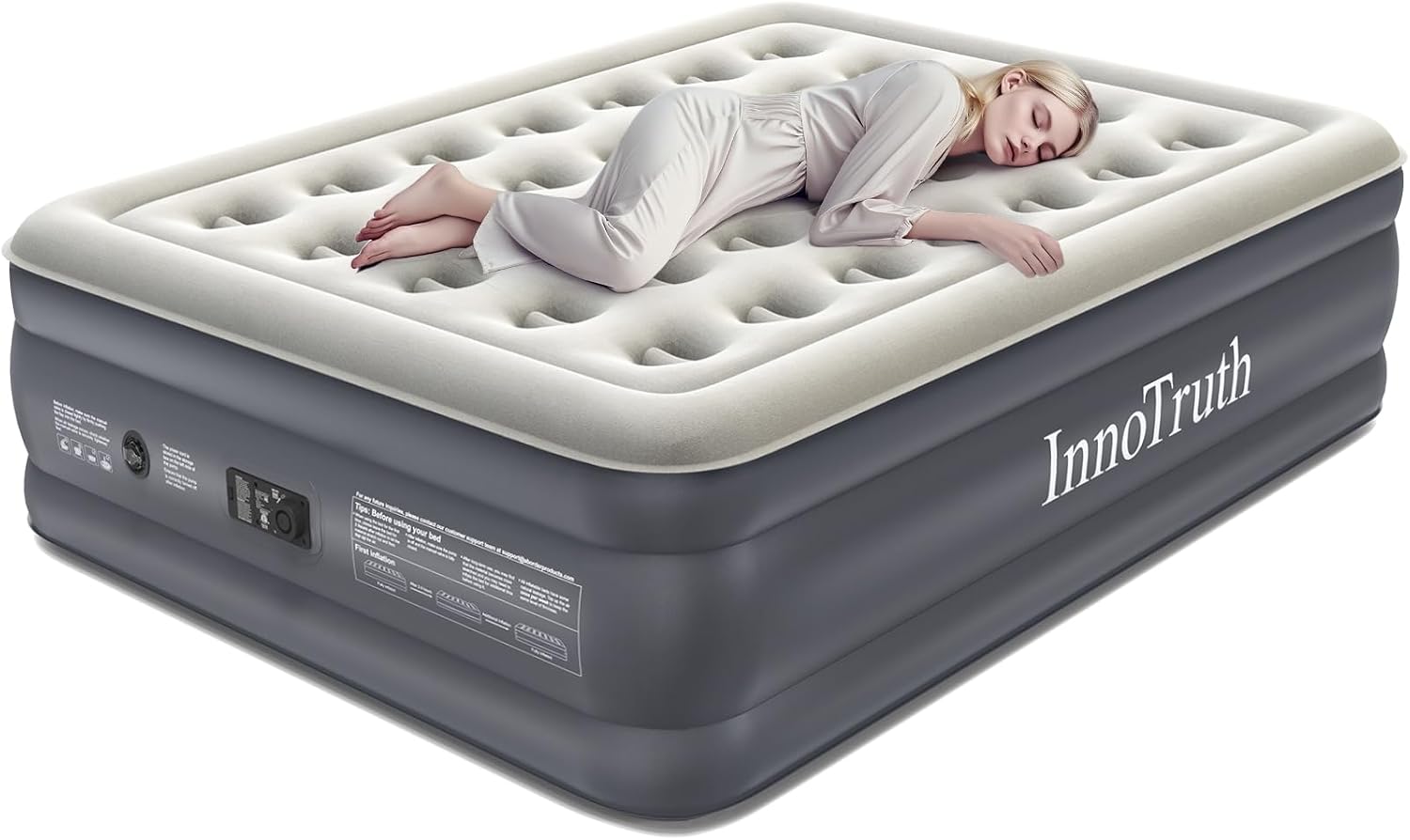 InnoTruth Queen Air Mattress with Built in Pump, Inflatable Blow up ...