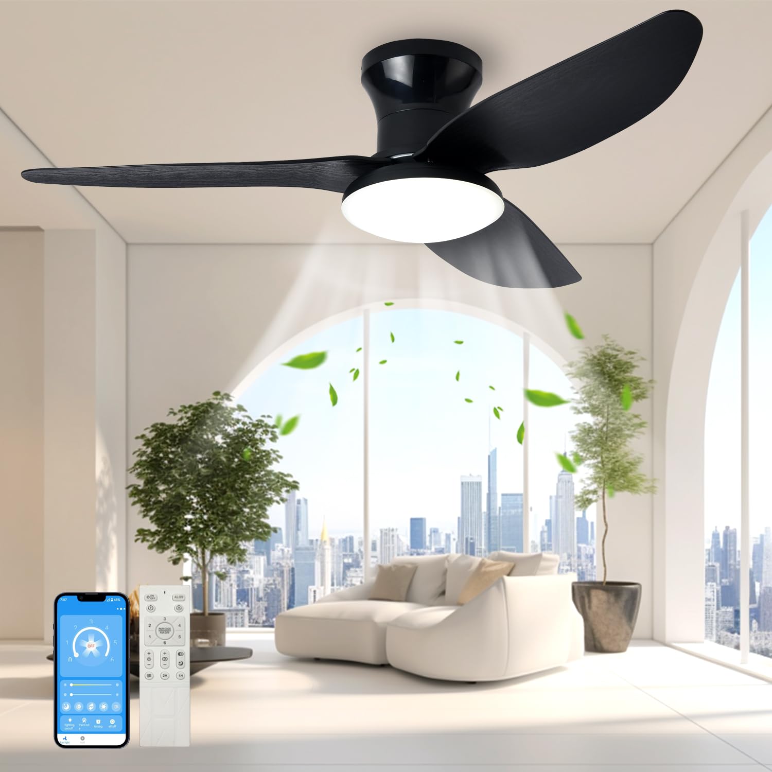 Amazon.com: ACFBGFV 2024 Upgraded Ceiling Fan with Light and Remote ...