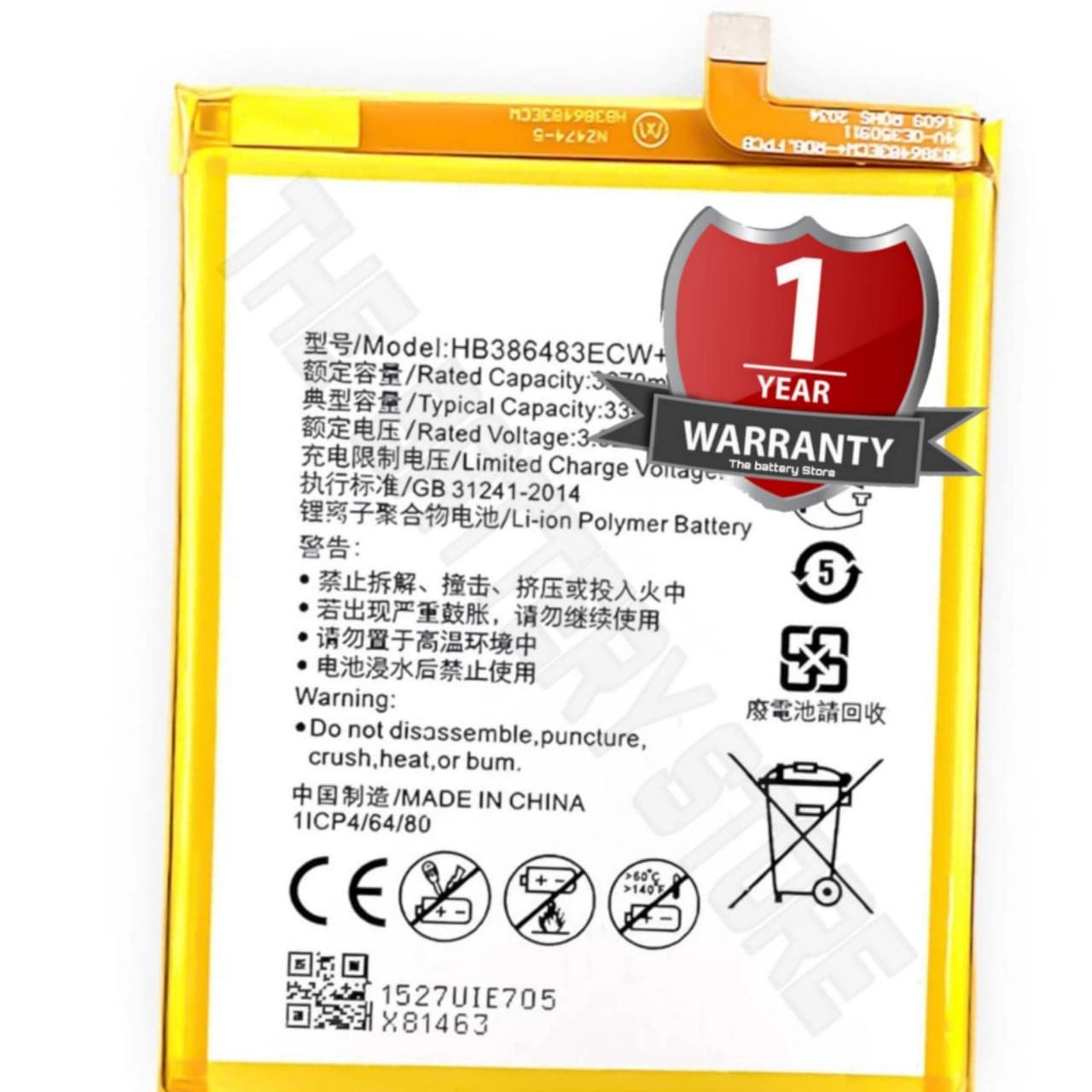 THE BATTERY STORE Original HB386483ECW+ Battery for Huawei Honor 6X ...