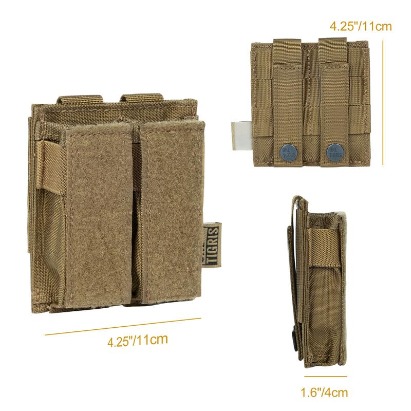 Snapklik.com : Mag Pouch, MOLLE Pistol Mag Pouch For Glock 9mm 1911 92F, Brown DD21