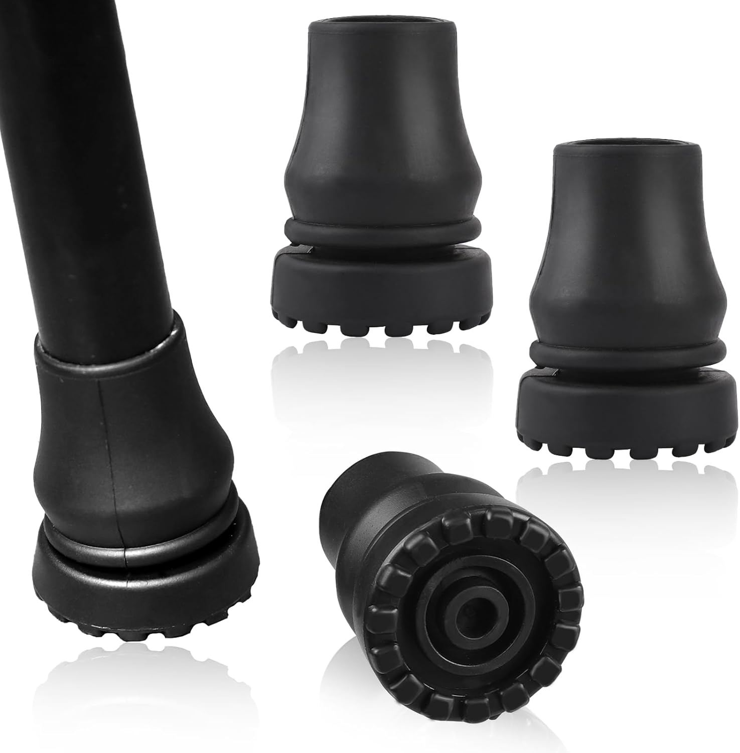 Amazon.com: 4 Pack Walking Cane Tips 3/4 inch Heavy Duty Cane Tips ...