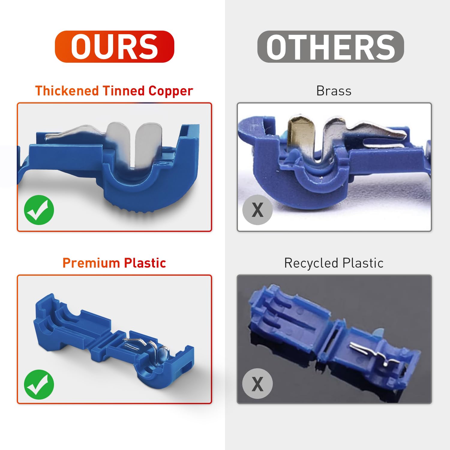 Snapklik.com : 120PCS/60 Pairs Quick Splice Disconnect Wire Terminals T ...