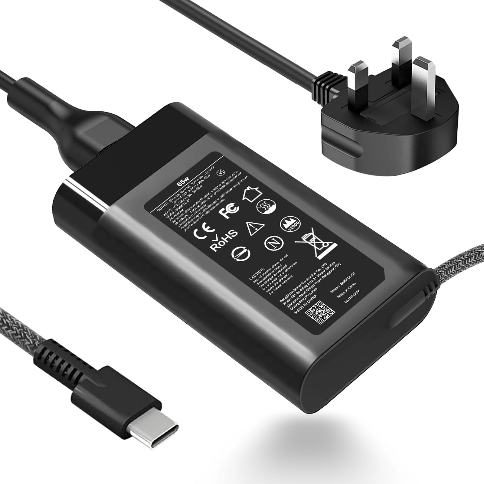 New Slim 65W USB C Laptop Charger for HP Spectre X360, Envy, EliteBook ...