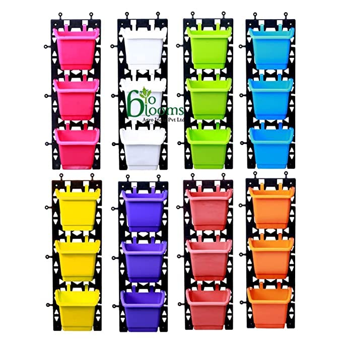 4K Agro Virgin Plastic Vertical Hanging Pots | Garden Wall Panel ...