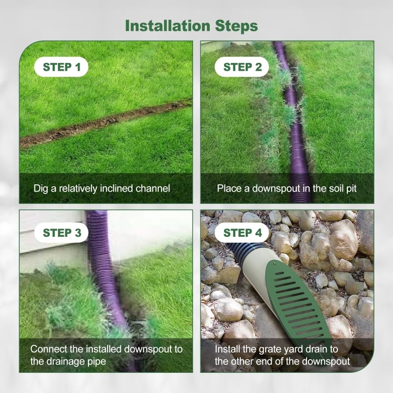 PVC Gutter Drainage PVC Yard Drain Extension - Angled Gutter Downspout ...