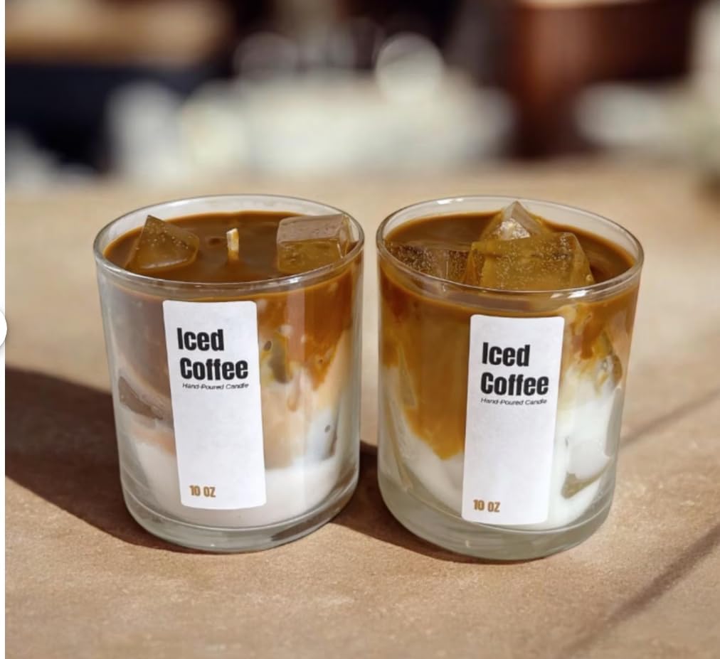 Amazon.com: Iced Coffee Latte Candle – Realistic Coffee Scented Candle ...