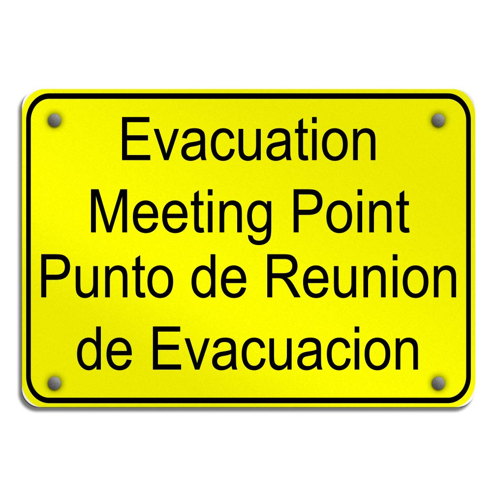 Buy Aluminum Weatherproof Metal Sign Multiple Sizes Evavuation Meeting ...