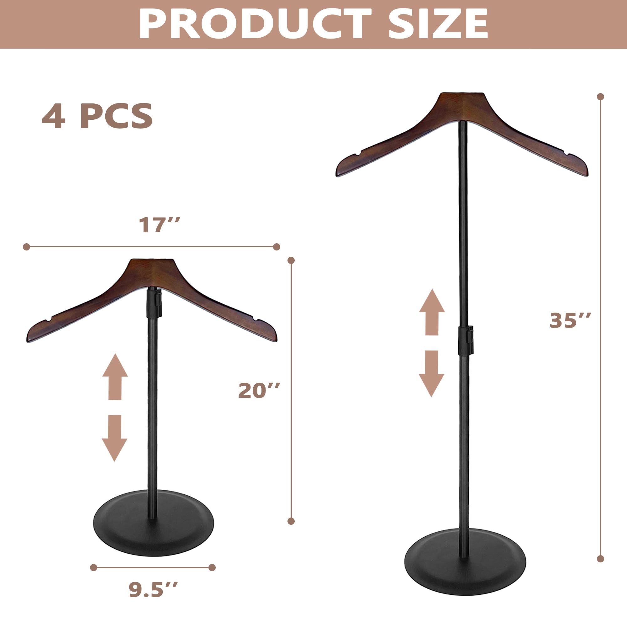 KORETECH 4 Pack Shirt Display 35" Height Adjustable Shoulder Stand ...