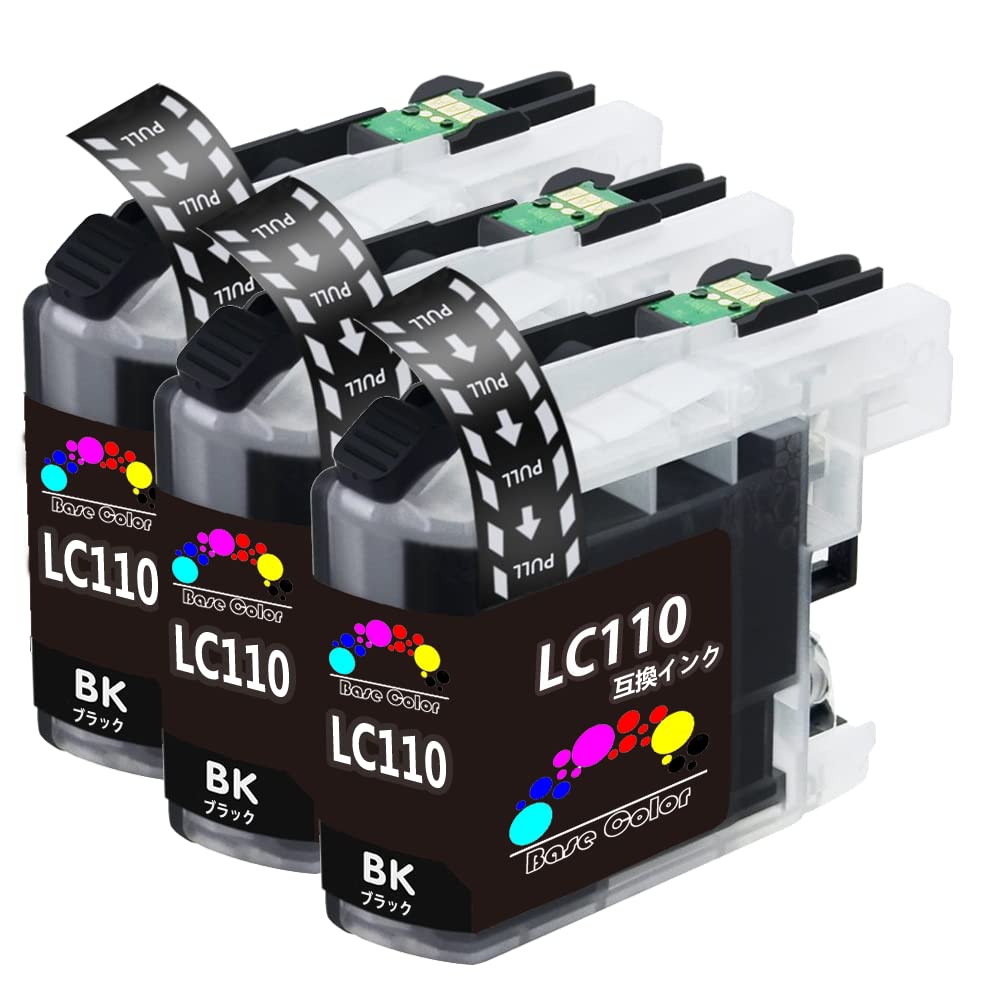 Amazon.co.jp: LC110-BK 互換インク3本セット (LC110-BK ブラック*3) 互換インクカートリッジ 大容量 残量 ...