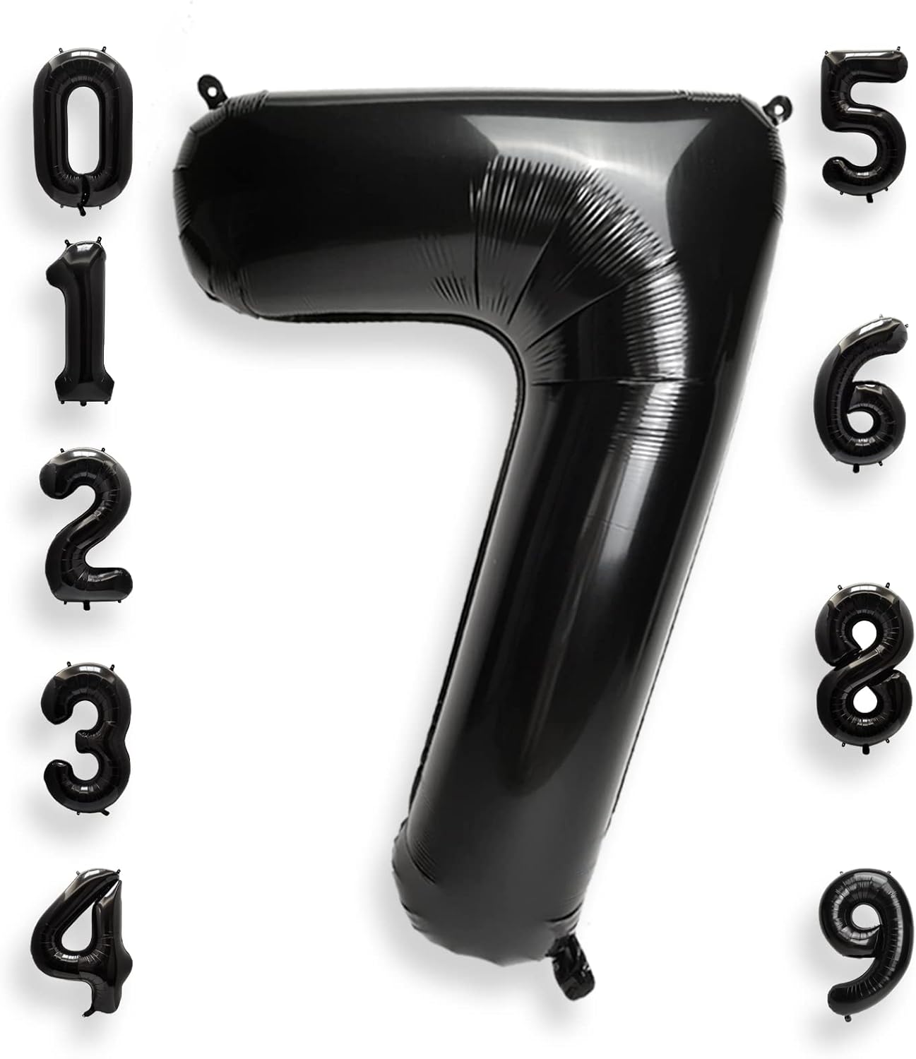 Amazon.com: AULE 40 Inch Big Black 7 Balloon Number Large Foil Helium ...