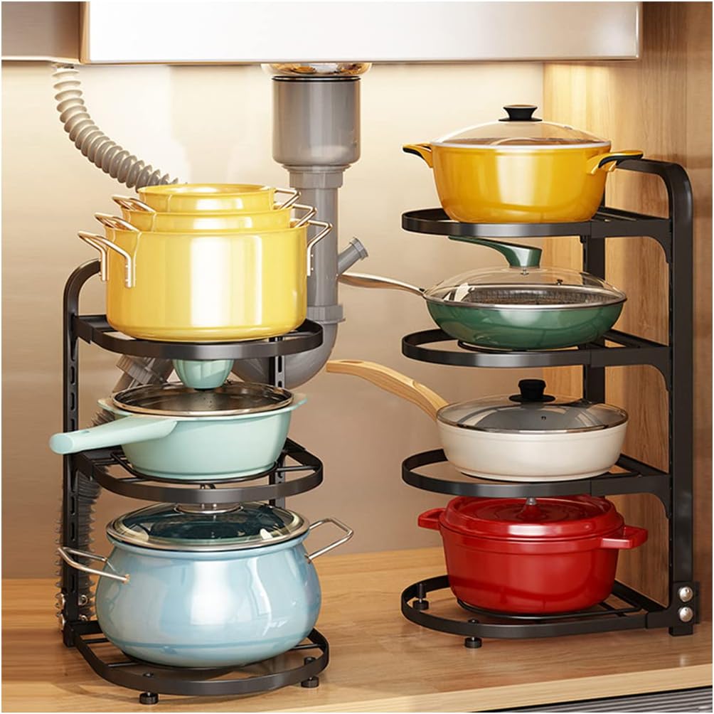 Amazon.com: Heavy Duty Pan Organizer,Holds Cast Iron Skillets, Griddles ...