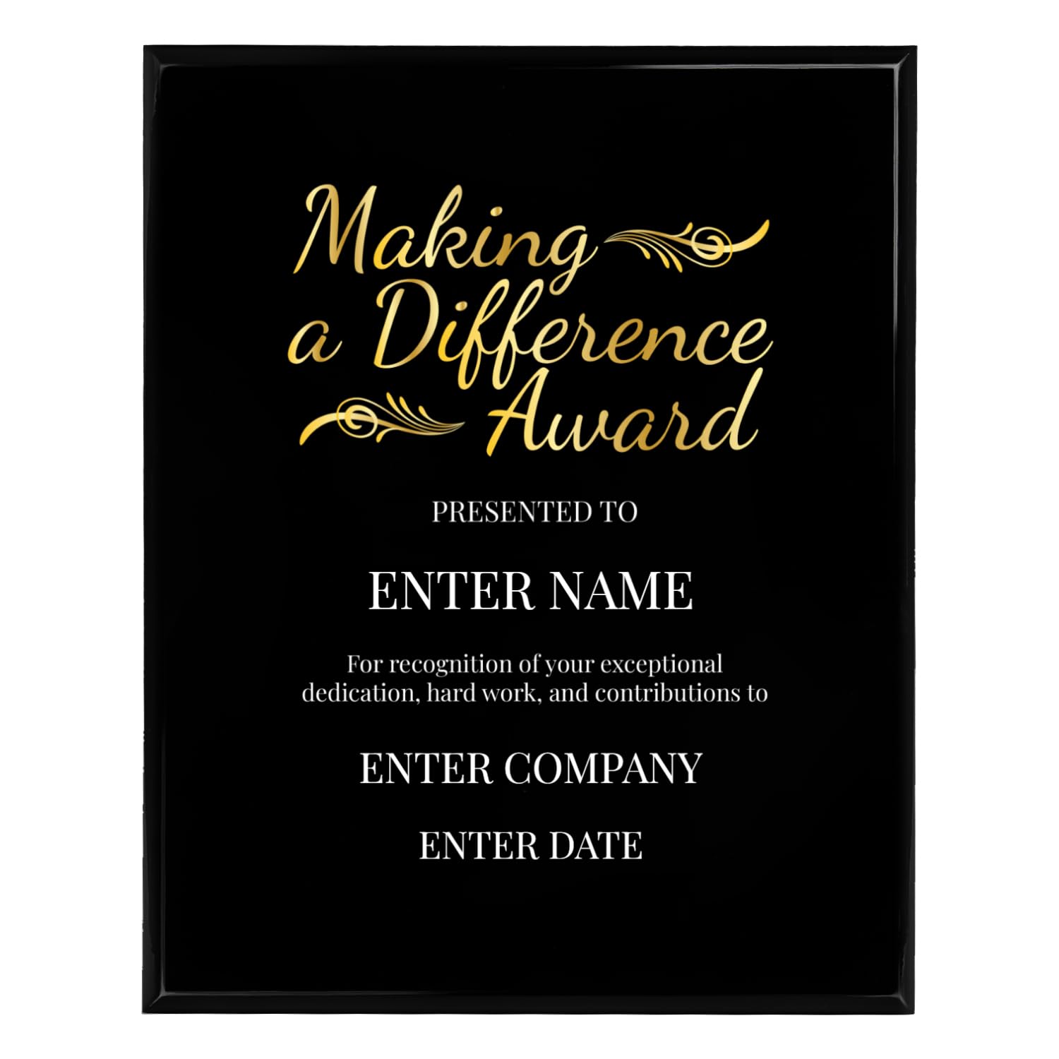 Amazon.com: Personalized Appreciation Award Plaque - Black Finish ...