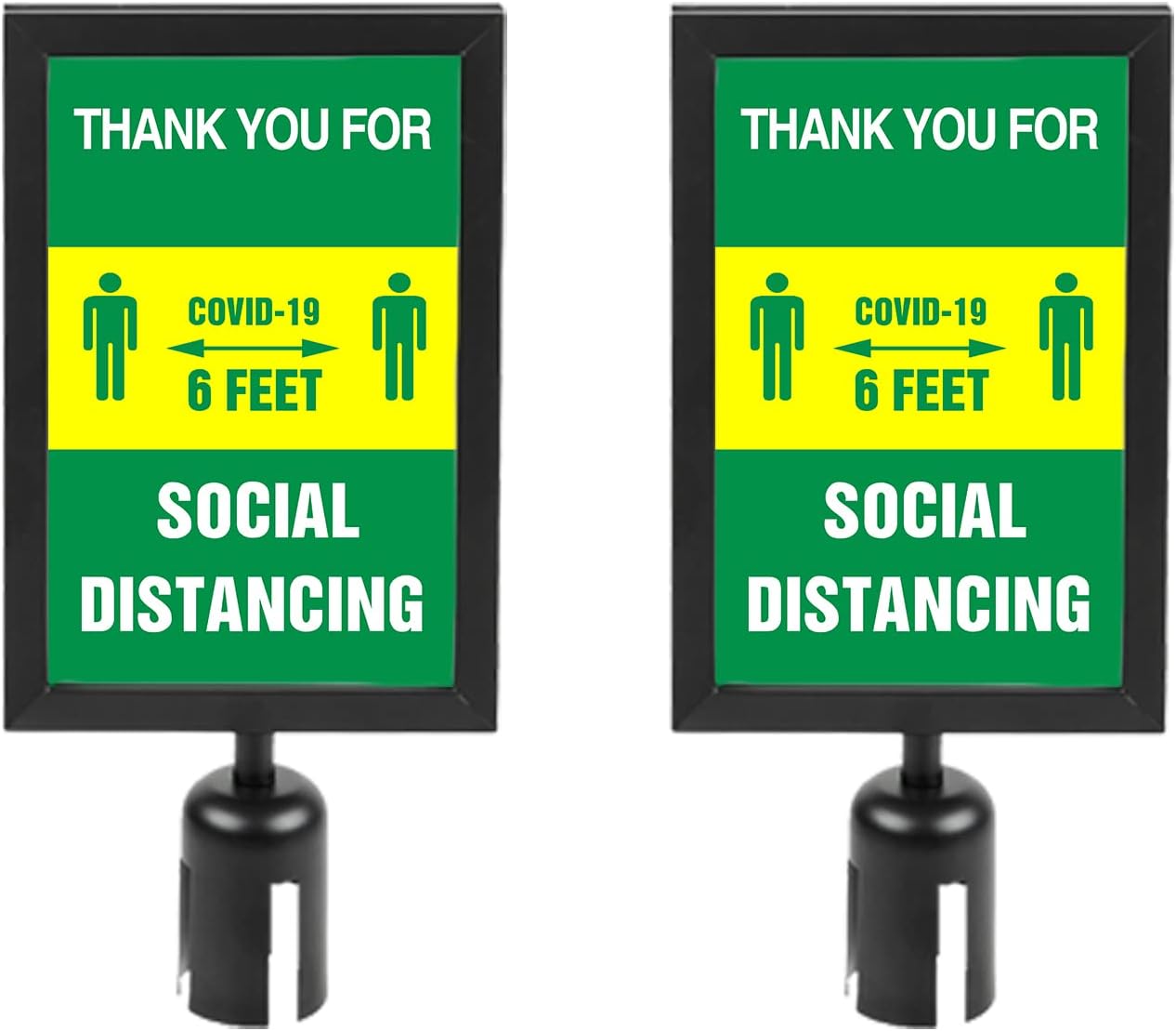 Amazon.com : 2PCS Stanchion Post Portrait Sign Frame Sign Holder with ...