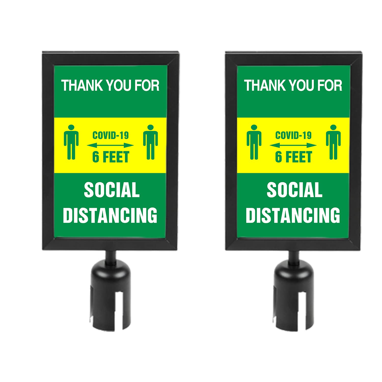 Amazon.com: 2PCS Stanchion Post Portrait Sign Frame Sign Holder with ...
