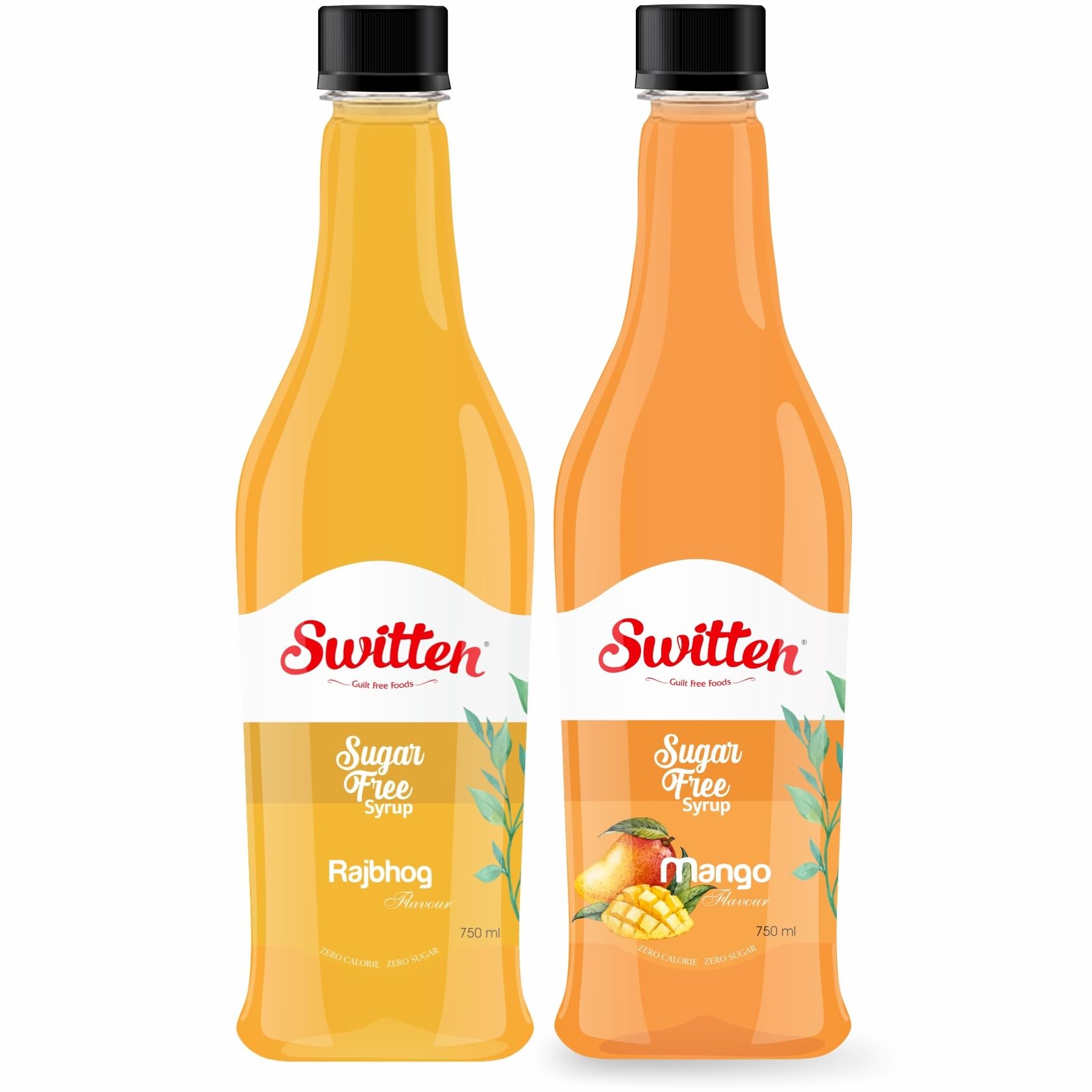 Switten Sugar Free Rajbhog Syrup and Mango Syrup - Pack of 2(Each 750ml ...