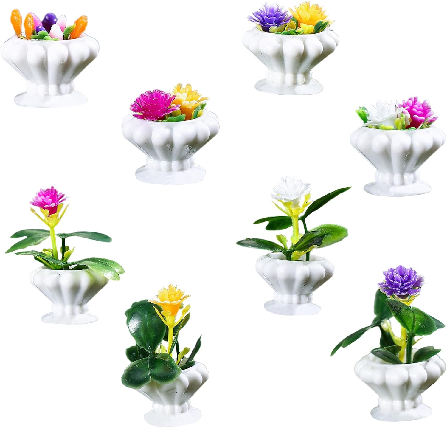 8 PCS Little Flowers Potted Miniatures Mini Flowers Plant Garden ...