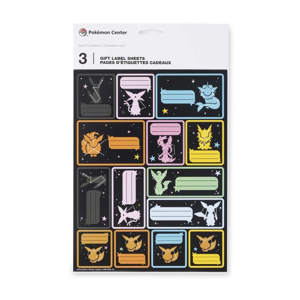 Amazon.com : Pokémon Center: Eevee Constellations Gift Labels (3 Sheets ...