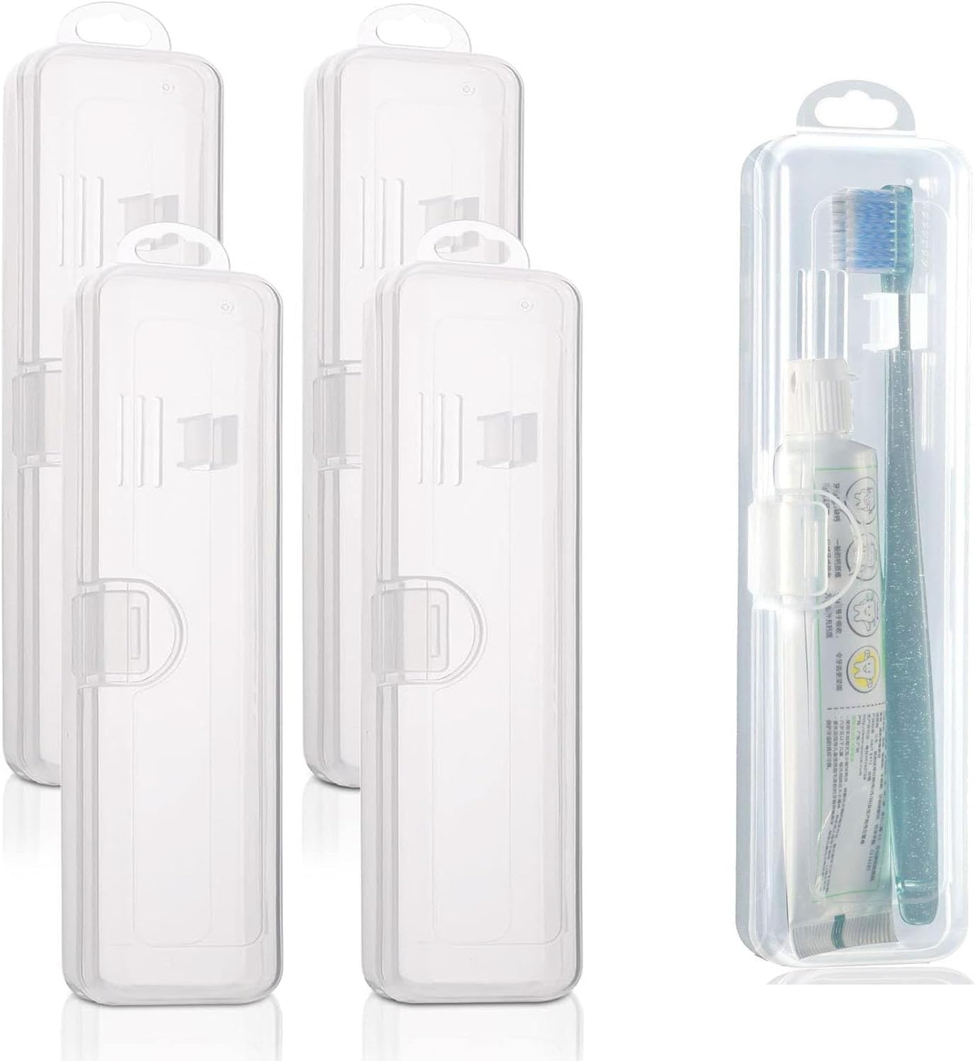 NEXCURIO 4 Pack Travel Toothbrush Case, Portable Breathable Toothbrush ...