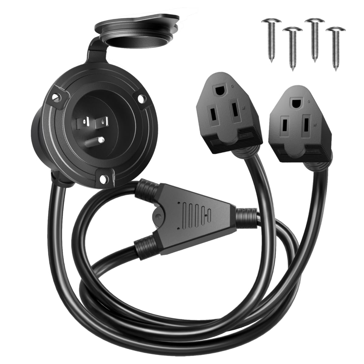 PlugSaf Shore Power Inlet Plug 15 Amp 125V AC Port Plug with Waterproof ...