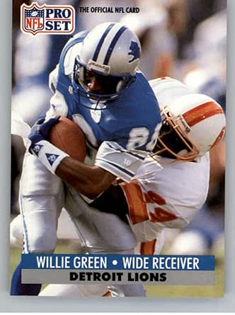 Amazon.com: 1991 Pro Set Football #823 Willie Green RC Rookie Detroit ...