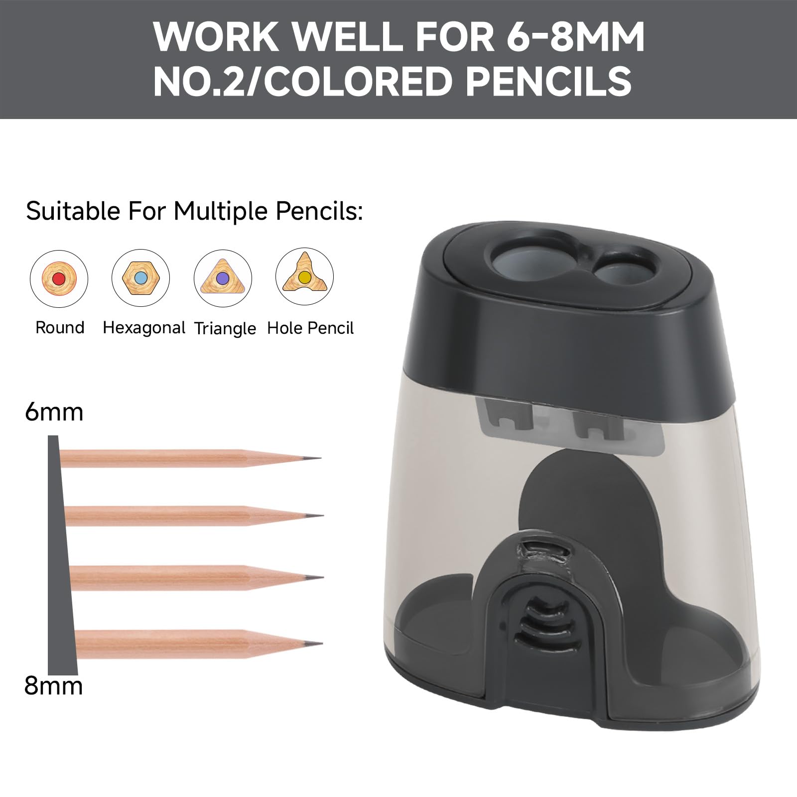 Snapklik.com : Manual Pencil Sharpener, 2 Holes, For Standard And Jumbo ...