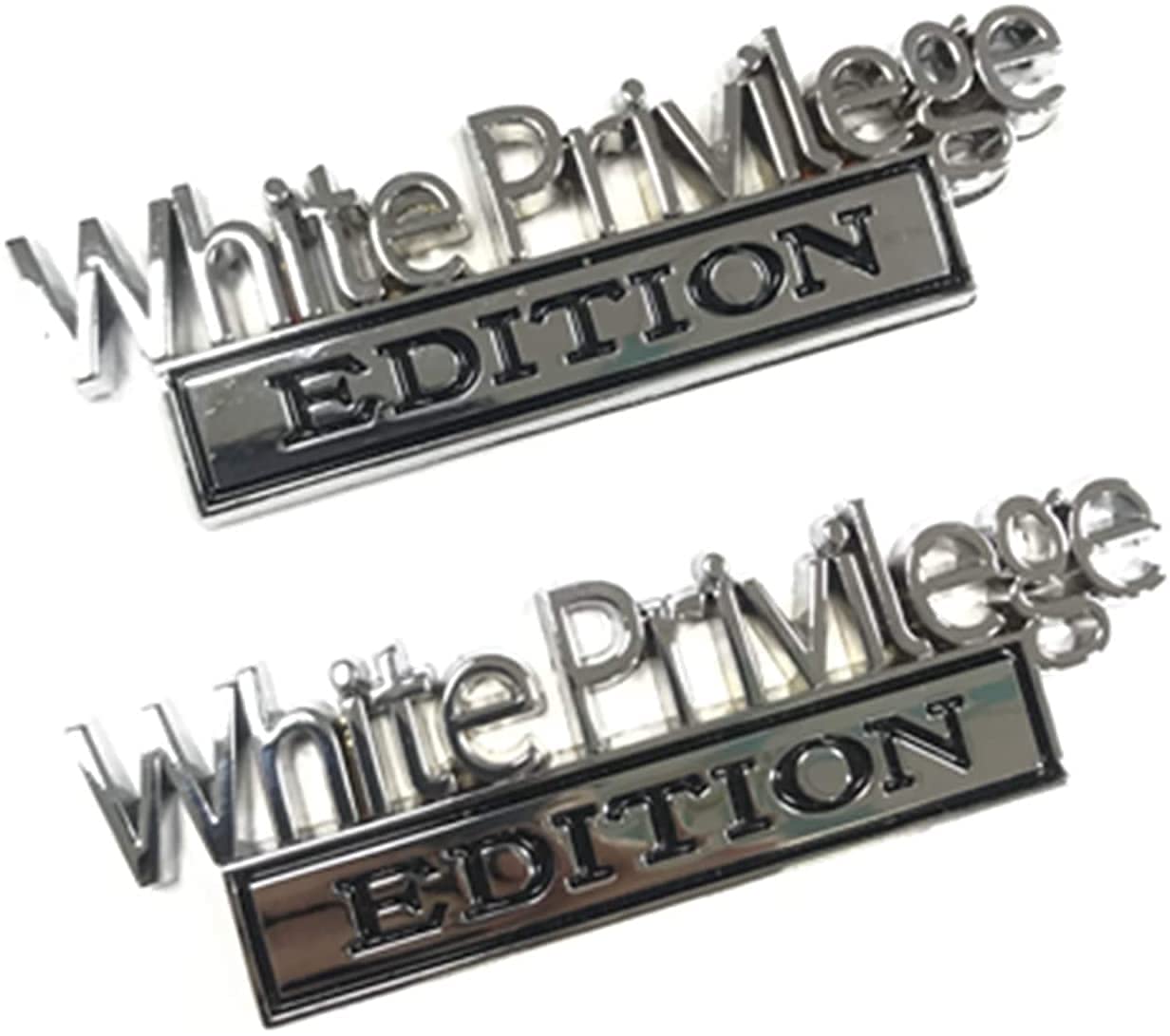 White Privilege Edition Emblem Badge Red Black Fender Badge 3d ...