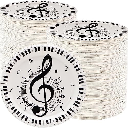 Amazon.com: 80 Pcs Musical Notes Paper Plates Music Party Supplies 7 ...