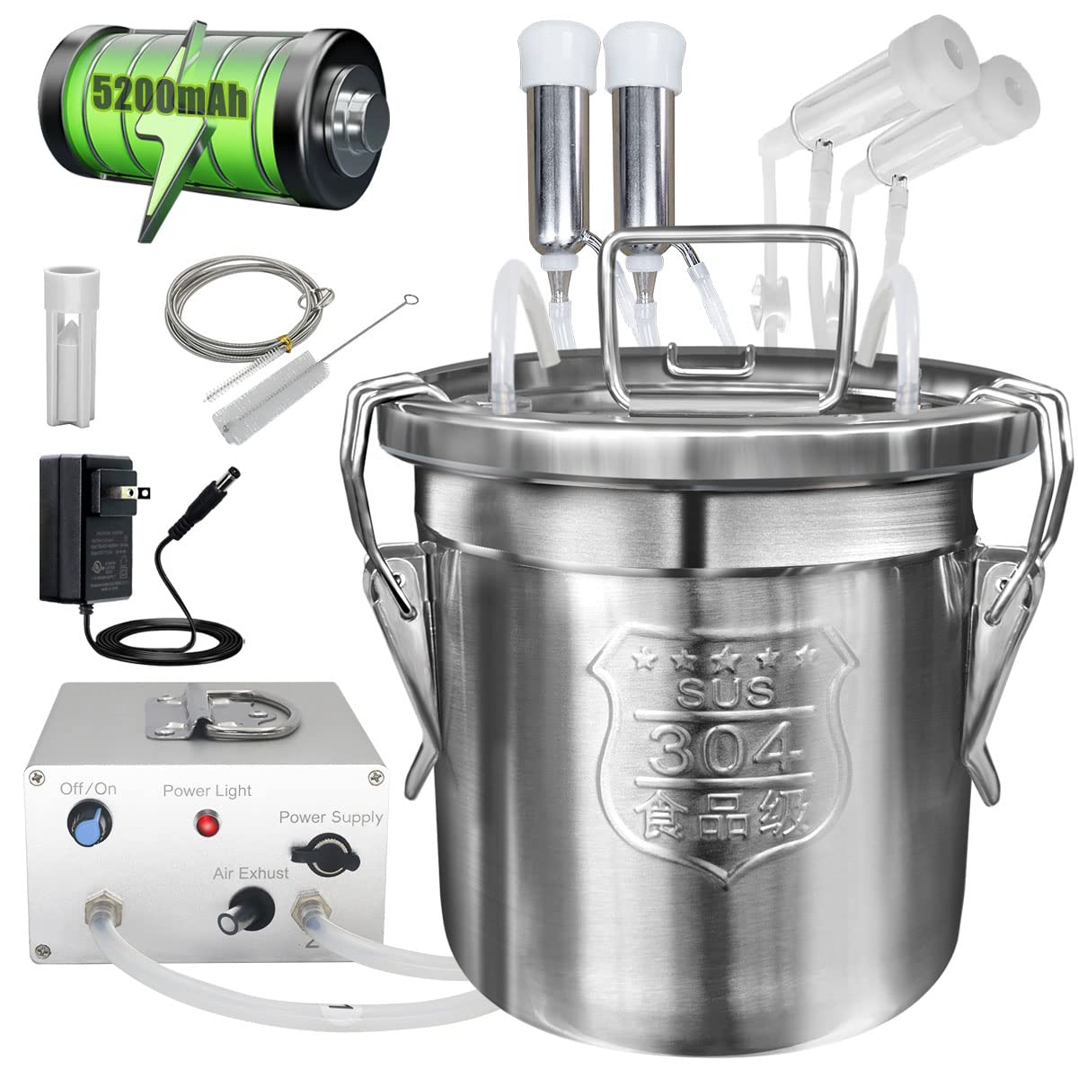 Hantop 12L Goat Milking Machine (Pro) and Cow Milking Teat Cup ...