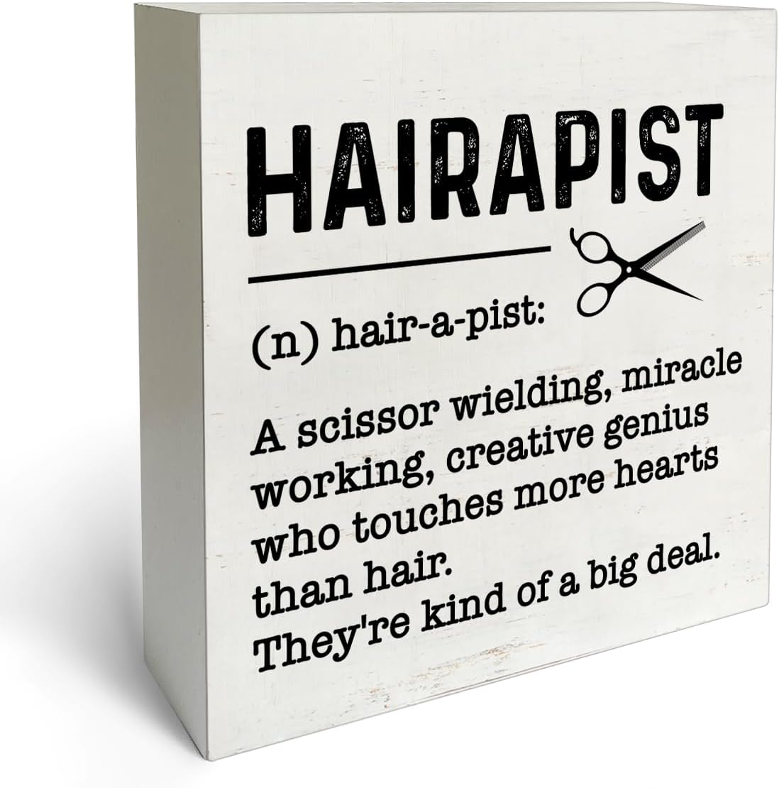 Amazon.com: Hairdresser Decor Hairapist Definition Wooden Block Sign ...