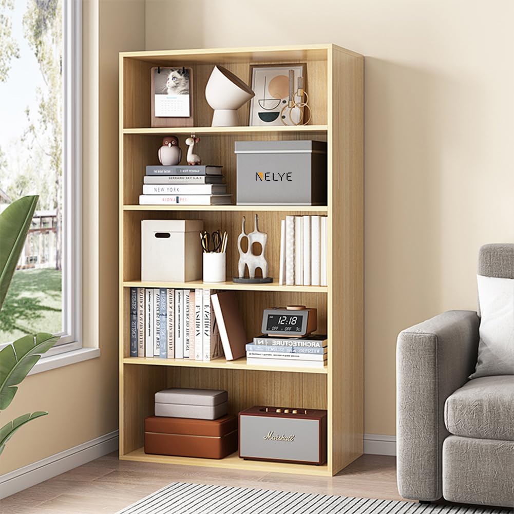 Amazon.com: NELYE Basic Open Shelf Bookcase - 5-Tier Wooden Cube ...