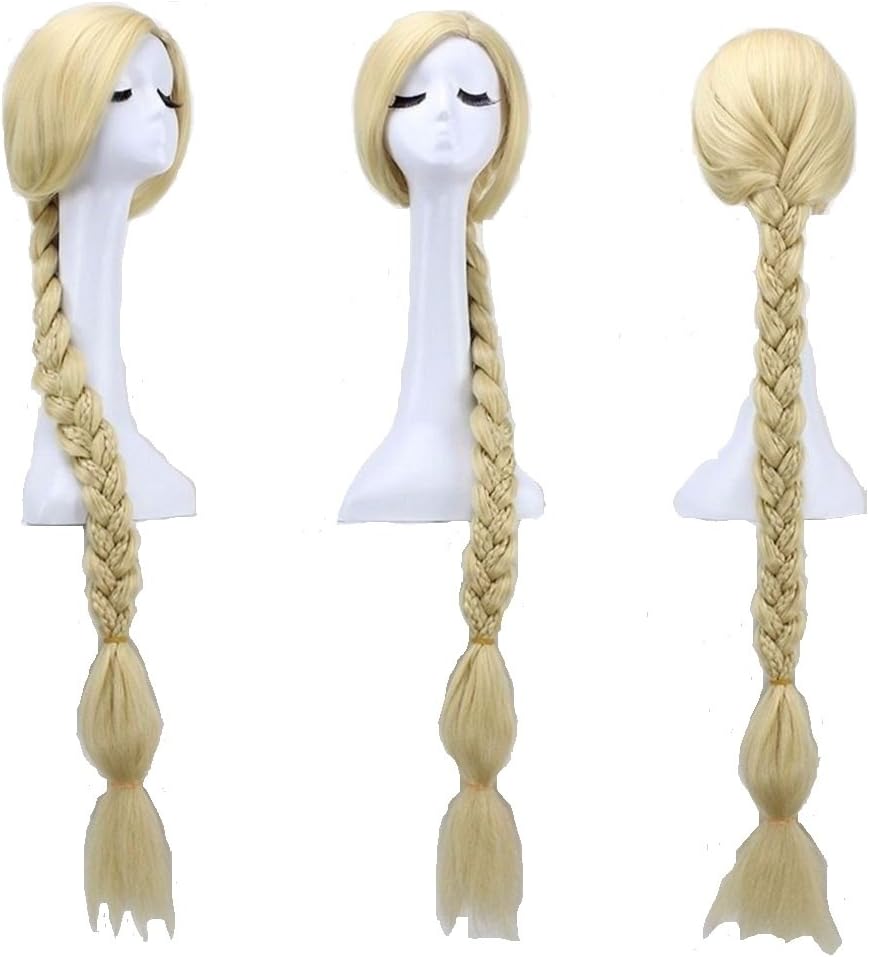 Amazon.com: yuehong 47 inch Long Blonde Anime Cosplay Costume Weaving ...