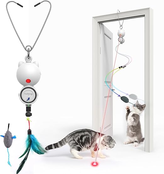 FEELNEEDY Cat Toys for Indoor Cats with LED Lights,Electric Interactive ...