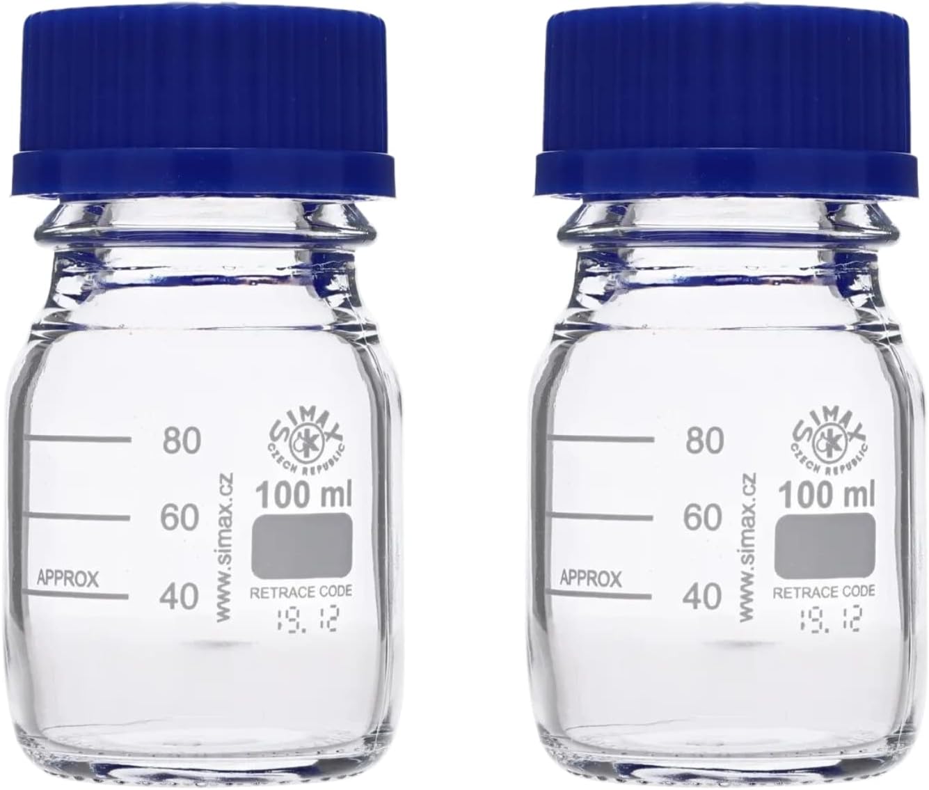 This-Trading Reagent Laboratory Bottles 100ml x 2 Borosilicate Glass ...