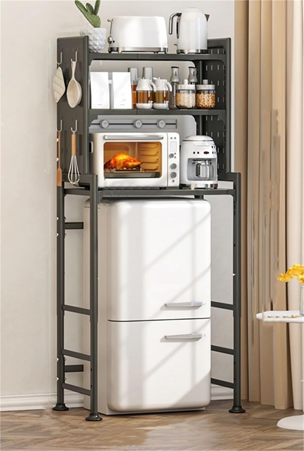 Amazon.com: Mini Fridge Stand Storage Refrigerator Shelf 3 Tier ...
