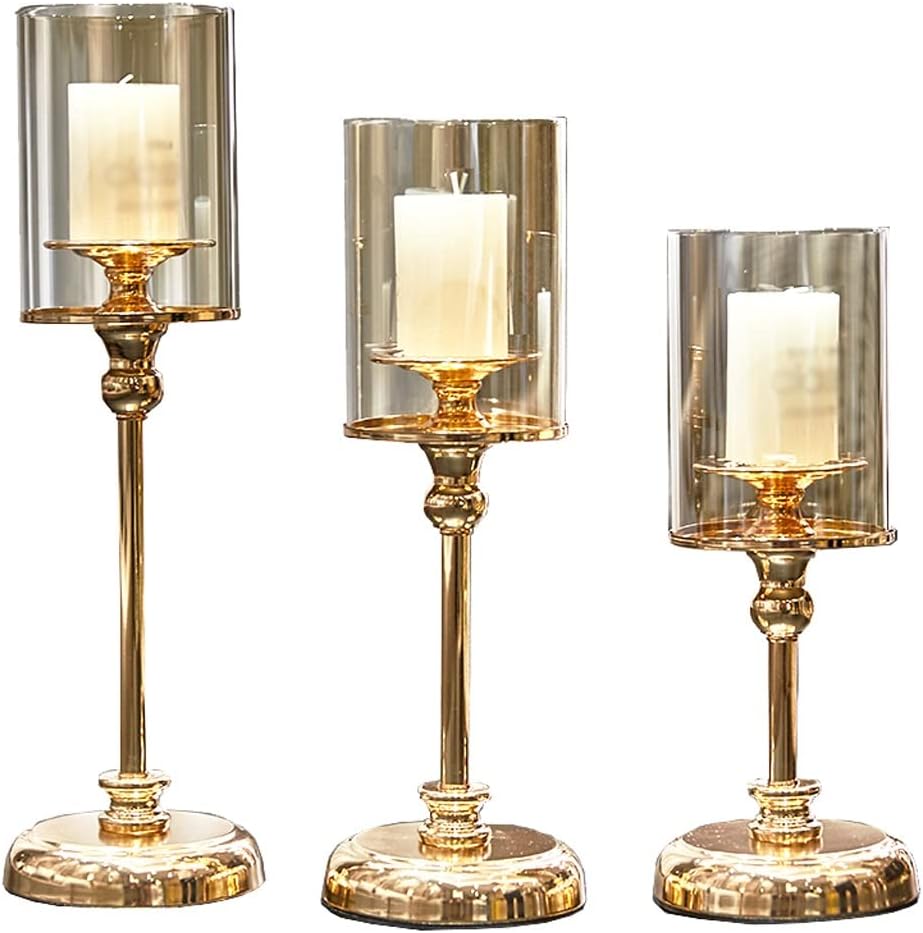 Amazon.com: GaRcan Candlestick European Metal Crystal Candle Lantern ...