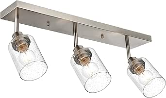 WINSHEN Track Lighting Kit 3-Light Bathroom Vanity Lights in Brushed ...