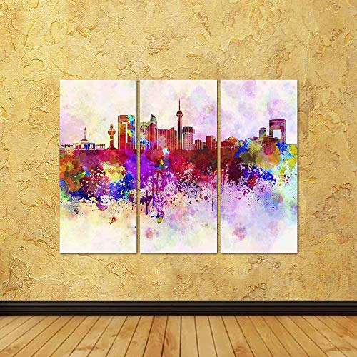 Buy ArtzFolio Jeddah, Saudi Arabia Skyline in Watercolor Split Art ...