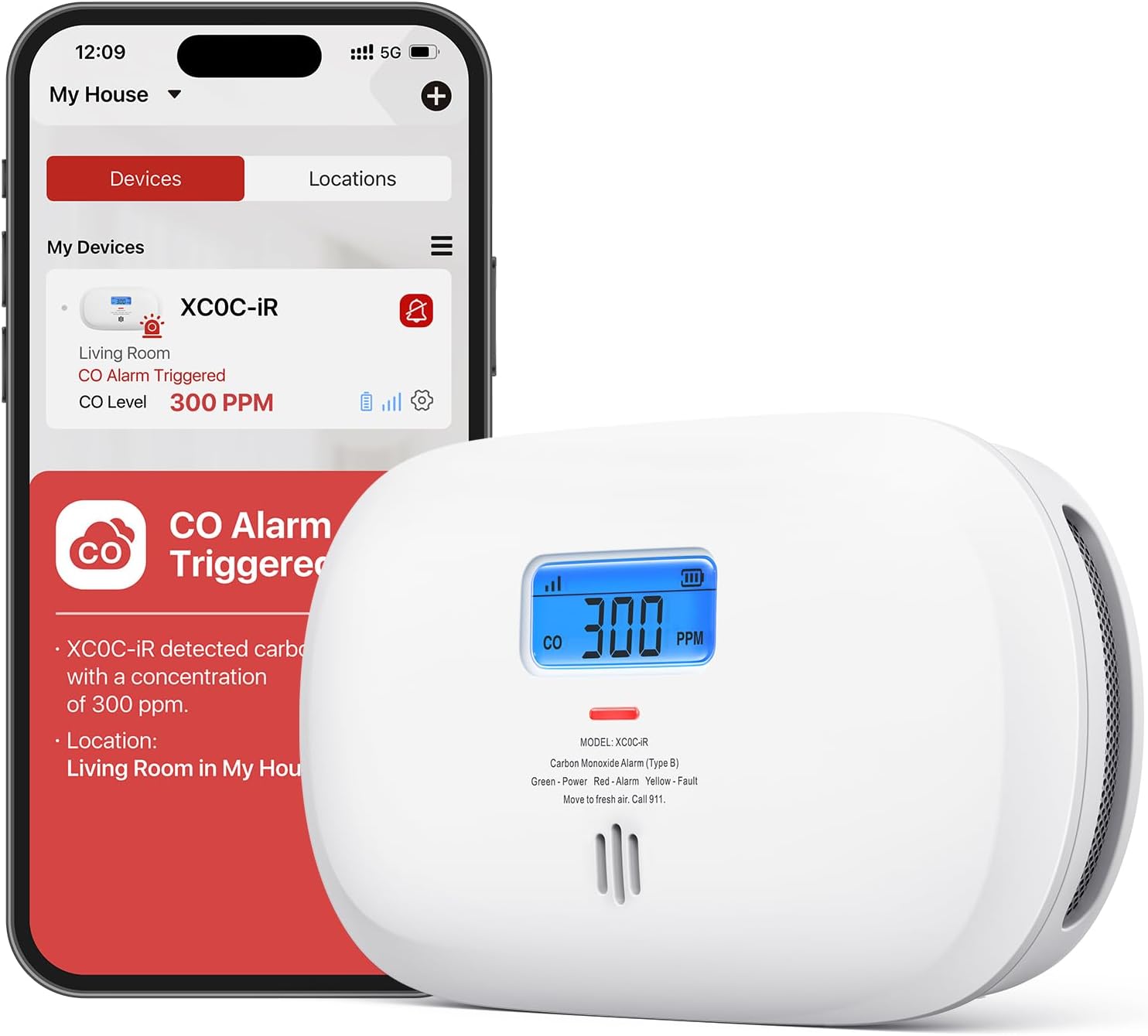 X-Sense Smart Combination Smoke and Carbon Monoxide Detector SC07-WX 1 ...