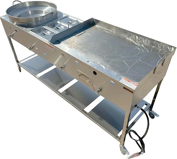 Amazon.com: 36” x 22” Griddle Flat Top Food Taco Cart with 22” Comal ...