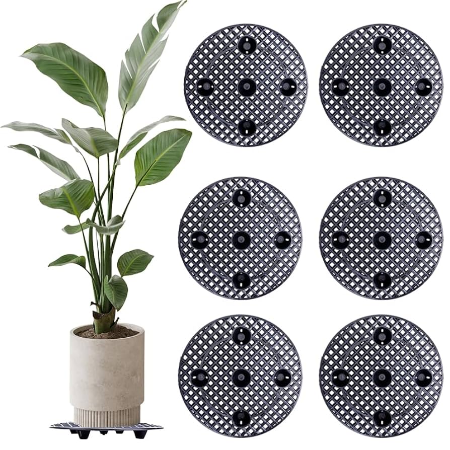 Large 4 Pcs Plant Level Pot Elevator, 20cm Heavy Duty Plant Stand Black ...