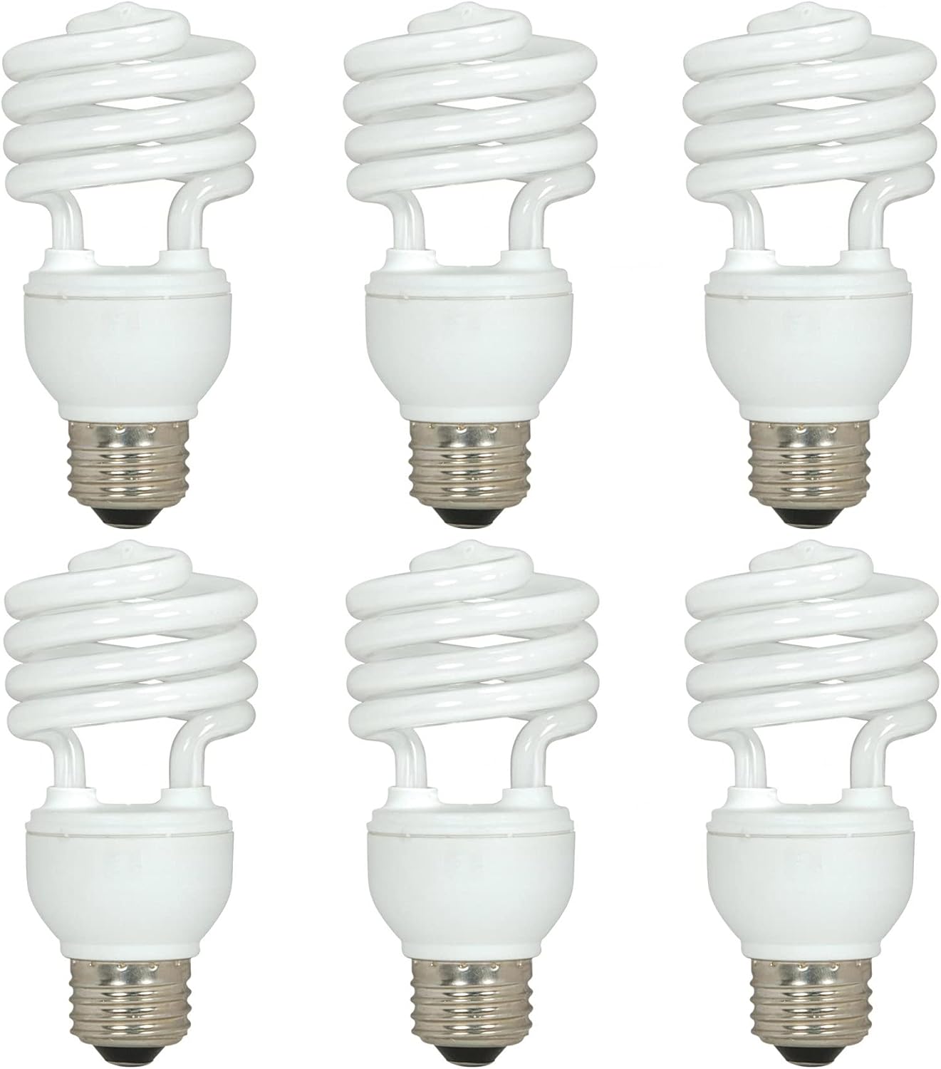 Satco S6273 Mini Spiral Compact Light Bulb, 18W, 120V, White Finish ...
