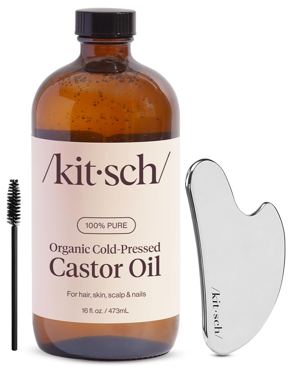 Amazon.com: Kitsch Organic Cold-Pressed Castor Oil – For Hair Growth ...