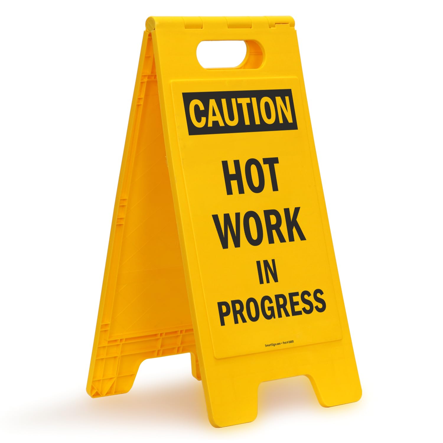 SmartSign "Caution - Hot Work In Progress" Folding Floor Sign | 25" x ...