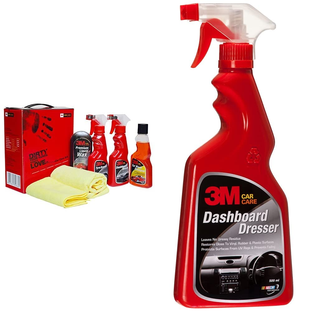 3M Large Car Care Kit & IA260166367 Dashboard Dresser (500 ml) : Amazon ...